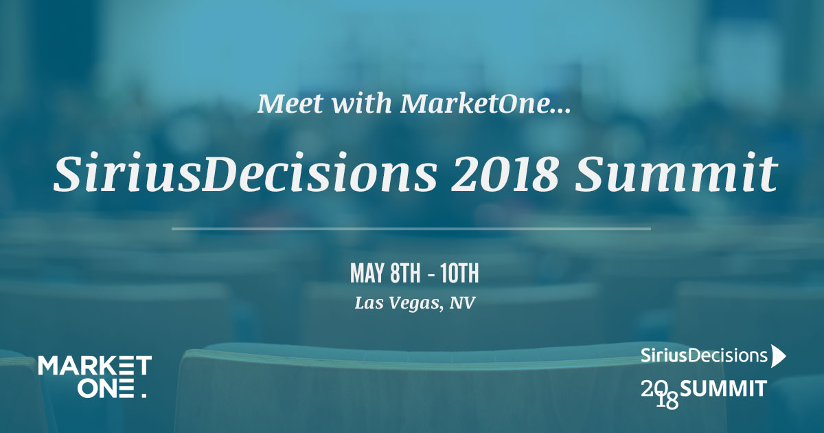 MarketOne team to attend the SiriusDecisions 2018 Summit